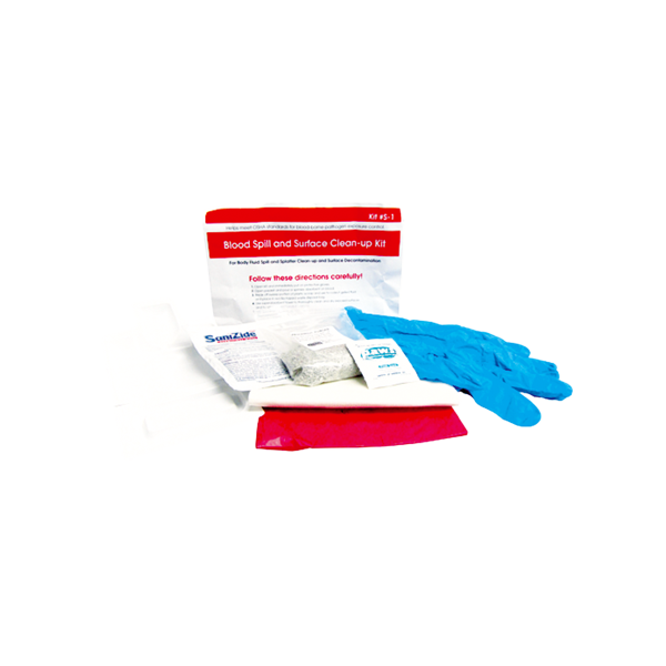 Biohazard blood spill disposal kit
